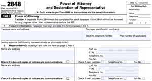 IRS Form 2848 - Wiztax