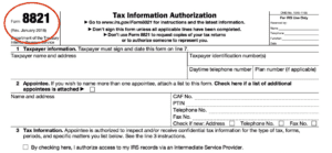 IRS Form 8821 - Wiztax