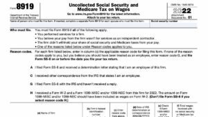 IRS Form 8919: Uncollected Social Security and Medicare Tax on Wages ...